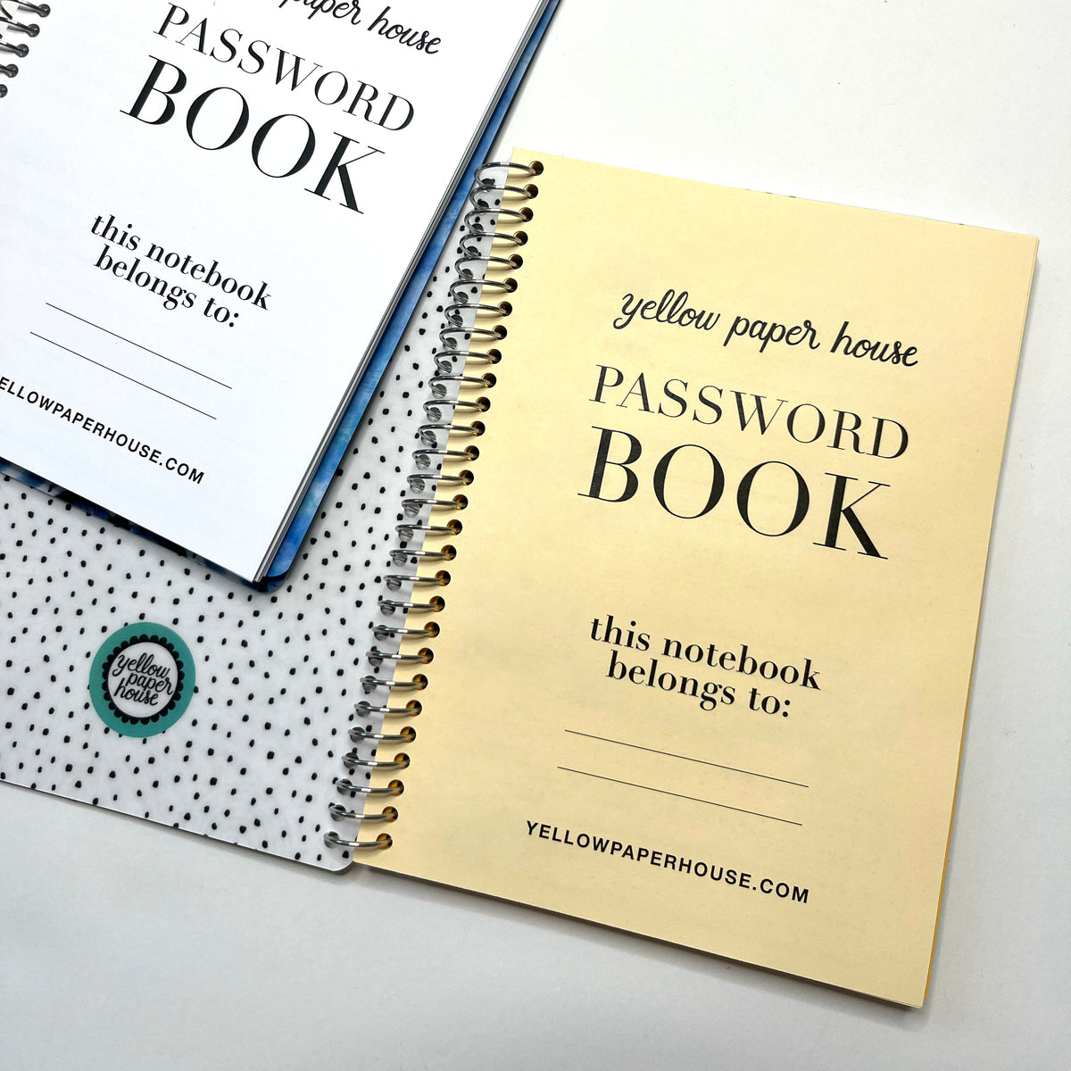 Password Spiral Notebook Yellow Paper House