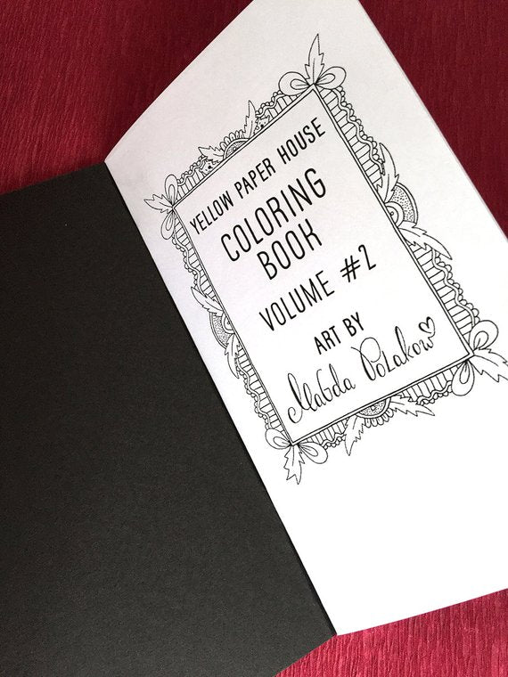 TRAVELERS NOTEBOOK INSERT - COLORING BOOK Volume 2 – Yellow Paper House